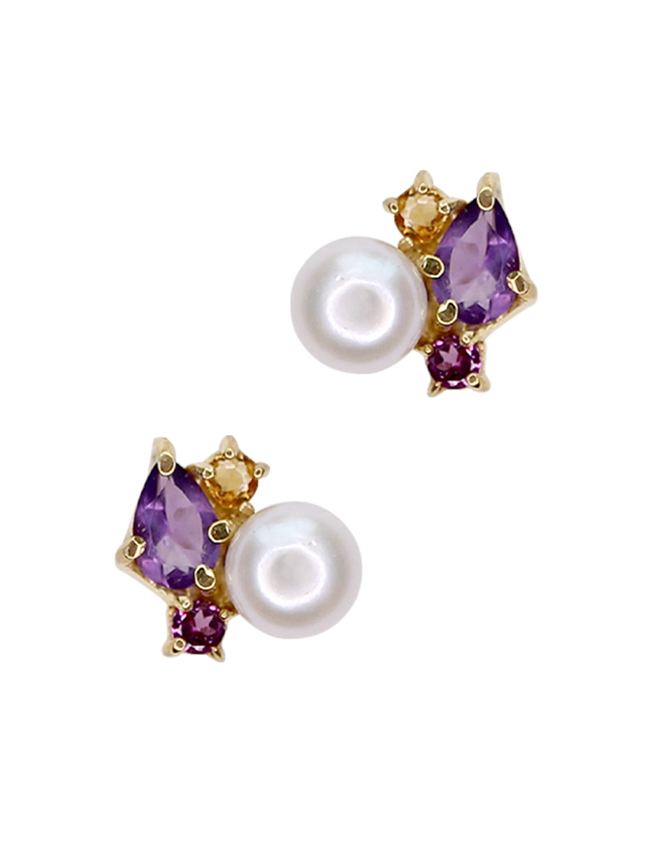 Aretes Angie piedras naturales de plata .925 con baño de oro 14K – Sanc ...